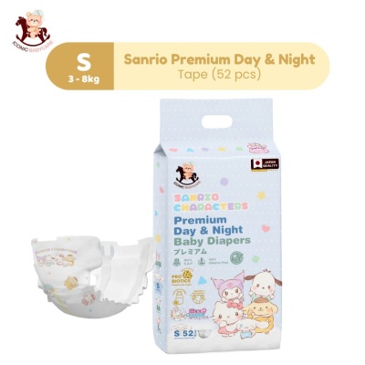 ICONIC, Sanrio Premium Day & Night Baby Diapers - Tape S 52pcs ...