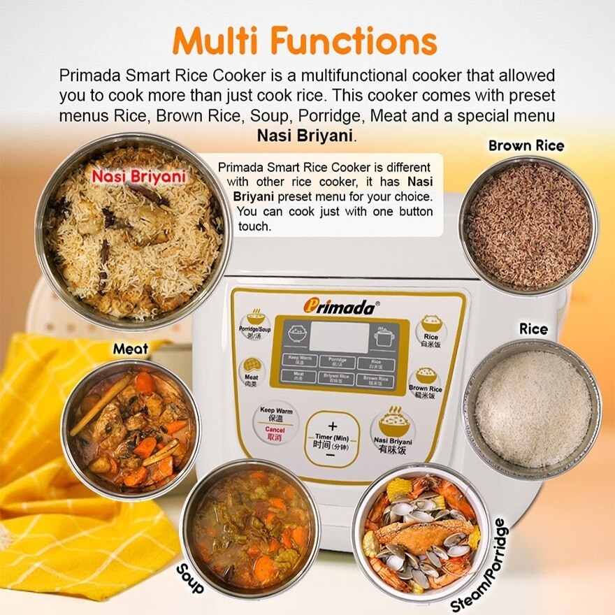 PRIMADA, Smart Rice Cooker PSCL301 | Watsons Malaysia
