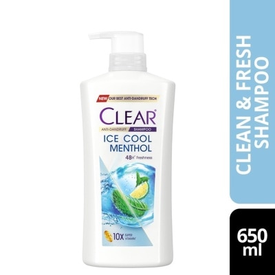 CLEAR, Anti-Dandruff Ice Cool Menthol Shampoo 650ml | Watsons Malaysia