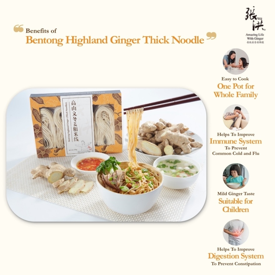CHEONG HOONG, Bentong Highland Ginger Thick Noodle 250G | Watsons Malaysia
