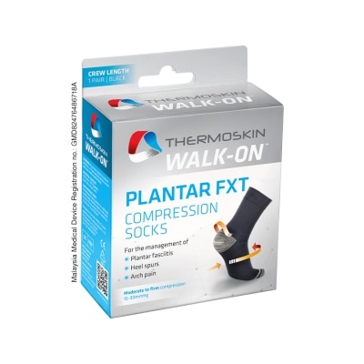 THERMOSKIN, Plantar FXT Compression Socks Black Size L | Watsons Malaysia