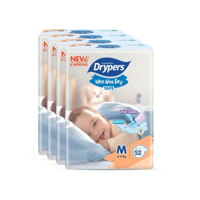 DRYPERS, Wee Wee Dry M 52's x4 Pack | Watsons Malaysia