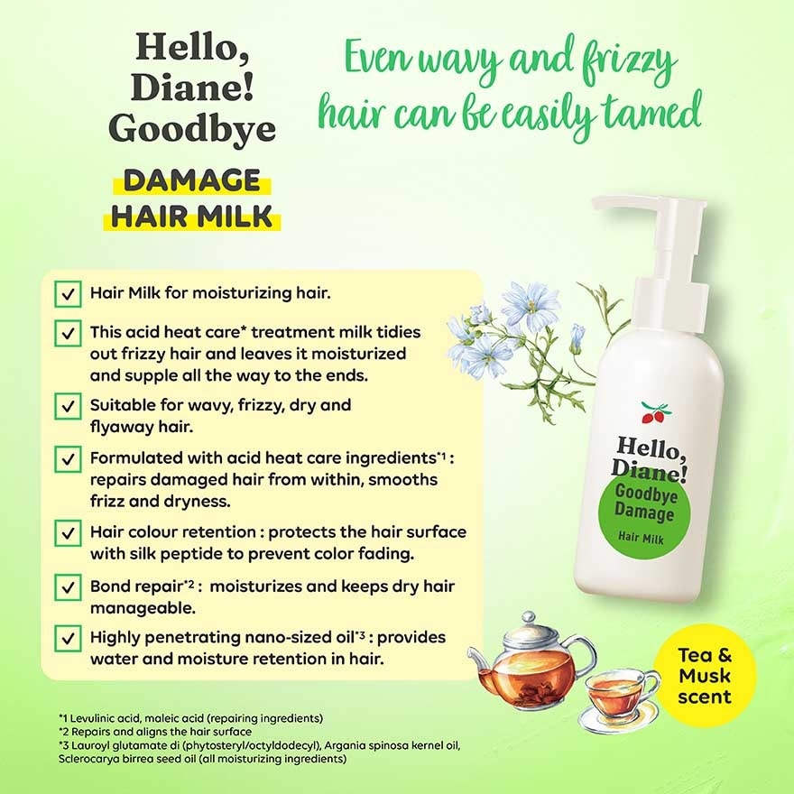MOIST DIANE, Hello, Diane! Goodbye Damage Hair Milk 120ml | Watsons Malaysia