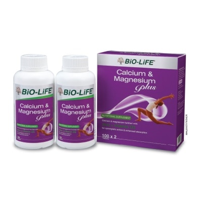 BIO-LIFE, Calcium & Magnesium Plus 2 x 100's | Watsons Malaysia