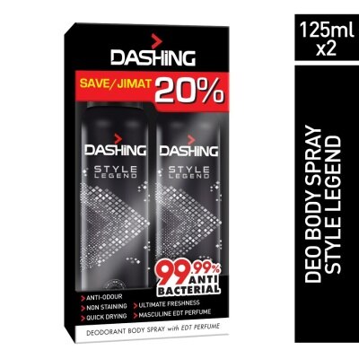 DASHING, Deodorant Spray Perfume Style Legend 2x125ml | Watsons Malaysia