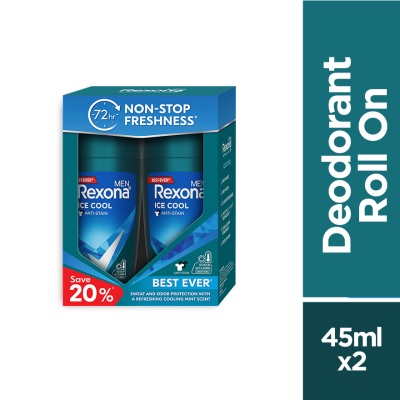 REXONA, Men Ice Cool Roll On 2x45ml | Watsons Malaysia
