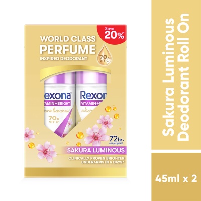 REXONA, Sakura Radiance Roll On 2X45ml | Watsons Malaysia