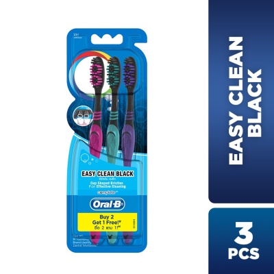 ORAL-B, Easy Clean Black Toothbrush 3's | Watsons Malaysia