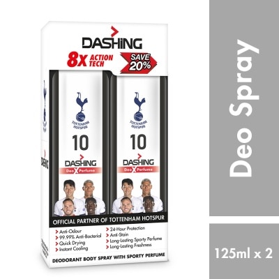 DASHING, Tottenham Deodorant Spray 10 125mlx2 | Watsons Malaysia